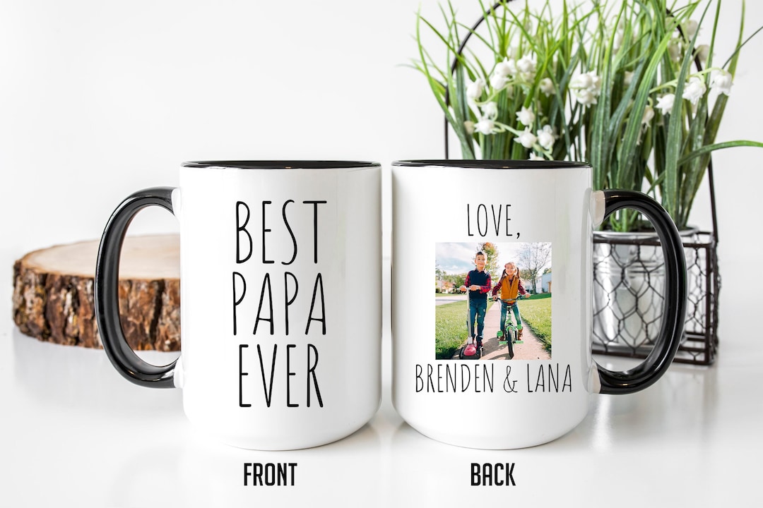 Best Papa Ever Mug, Personalized Photo Mug for Papa, Gift for Grandpa ...