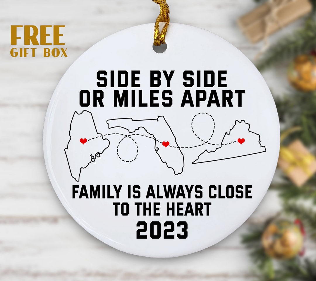 Family Long Distance Ornament Side by Side or Miles Apart - Etsy