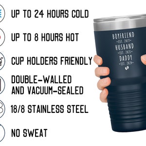 Daddy Est 2024 Tumbler, Boyfriend Husband Daddy Est Cup, First Time Dad ...