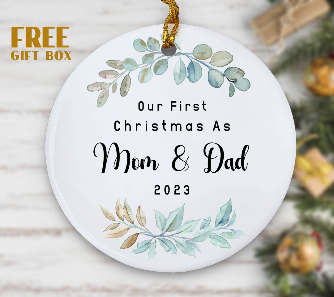 Our First Christmas as Mom and Dad Ornament, Mommy and Daddy Ornament ...