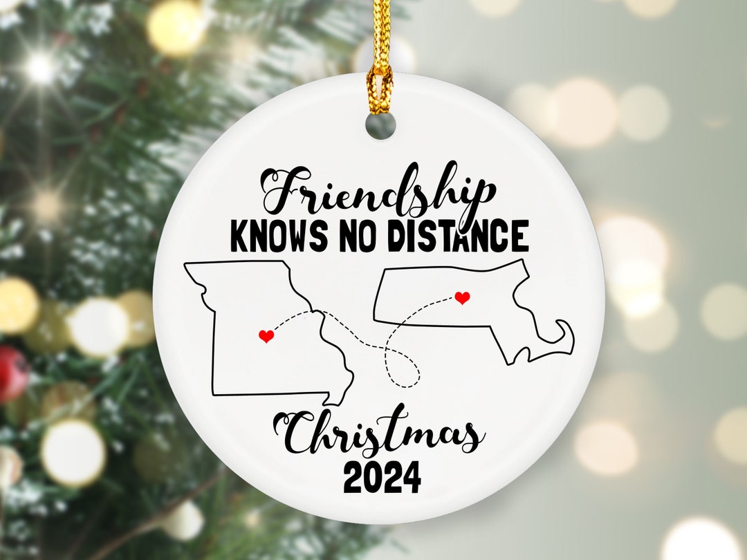 Friendship Ornament, Friendship Knows No Distance, Personalized BFF ...