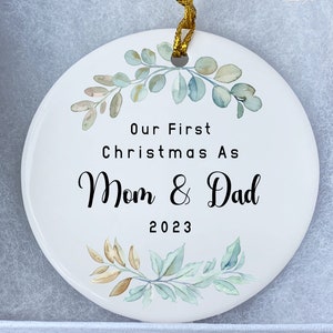 Our First Christmas as Mom and Dad Ornament, Mommy and Daddy Ornament ...