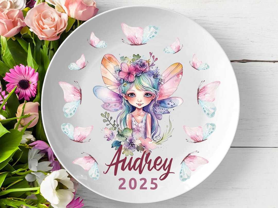 Personalized Fairy Plate, Cute Fairy Gift, Fantasy Plate, Christmas ...
