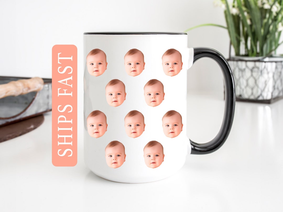 Baby Face Mug, Personalized Child Photo Cup, Gag Gift for Mom, Mug With ...