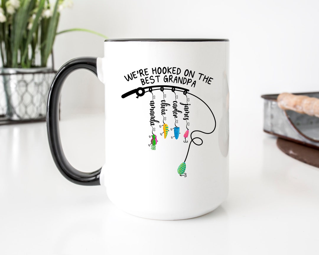 Grandpa Mug, Personalized Grandpa Fishing Gift, Grandpa Birthday, Best ...