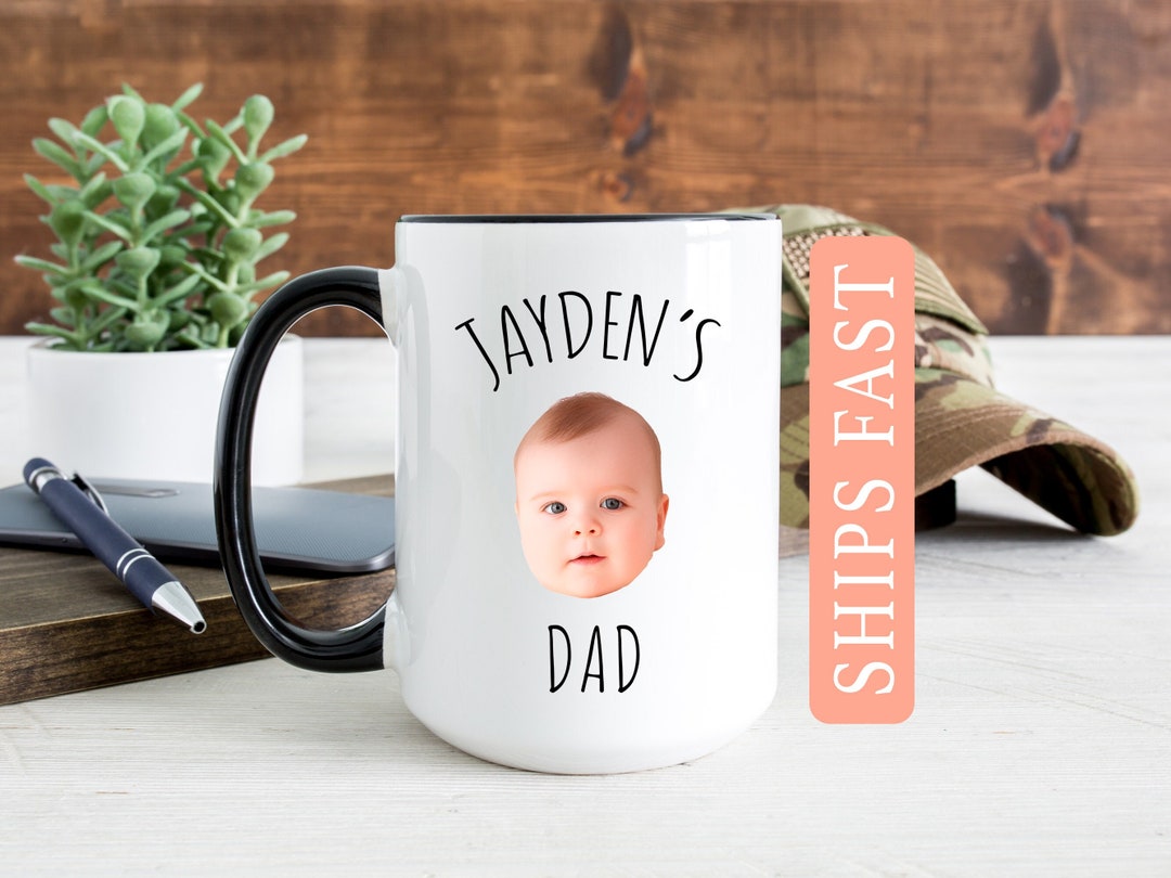 Baby Face Dad Mug, Personalized Face Mug, Baby Photo Gift for Dad, Son ...