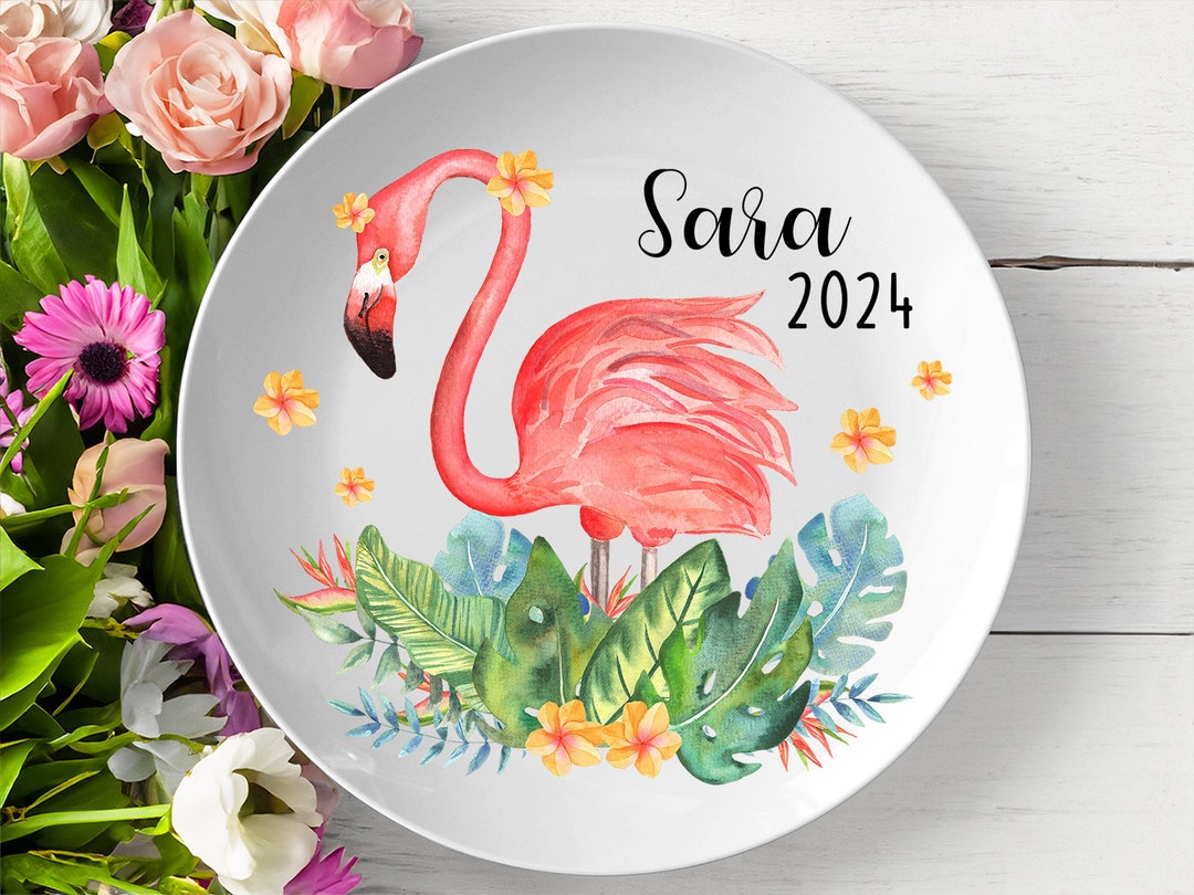Flamingo Plate for Girls, Personalized Plate, Plate for Kids, Custom ...
