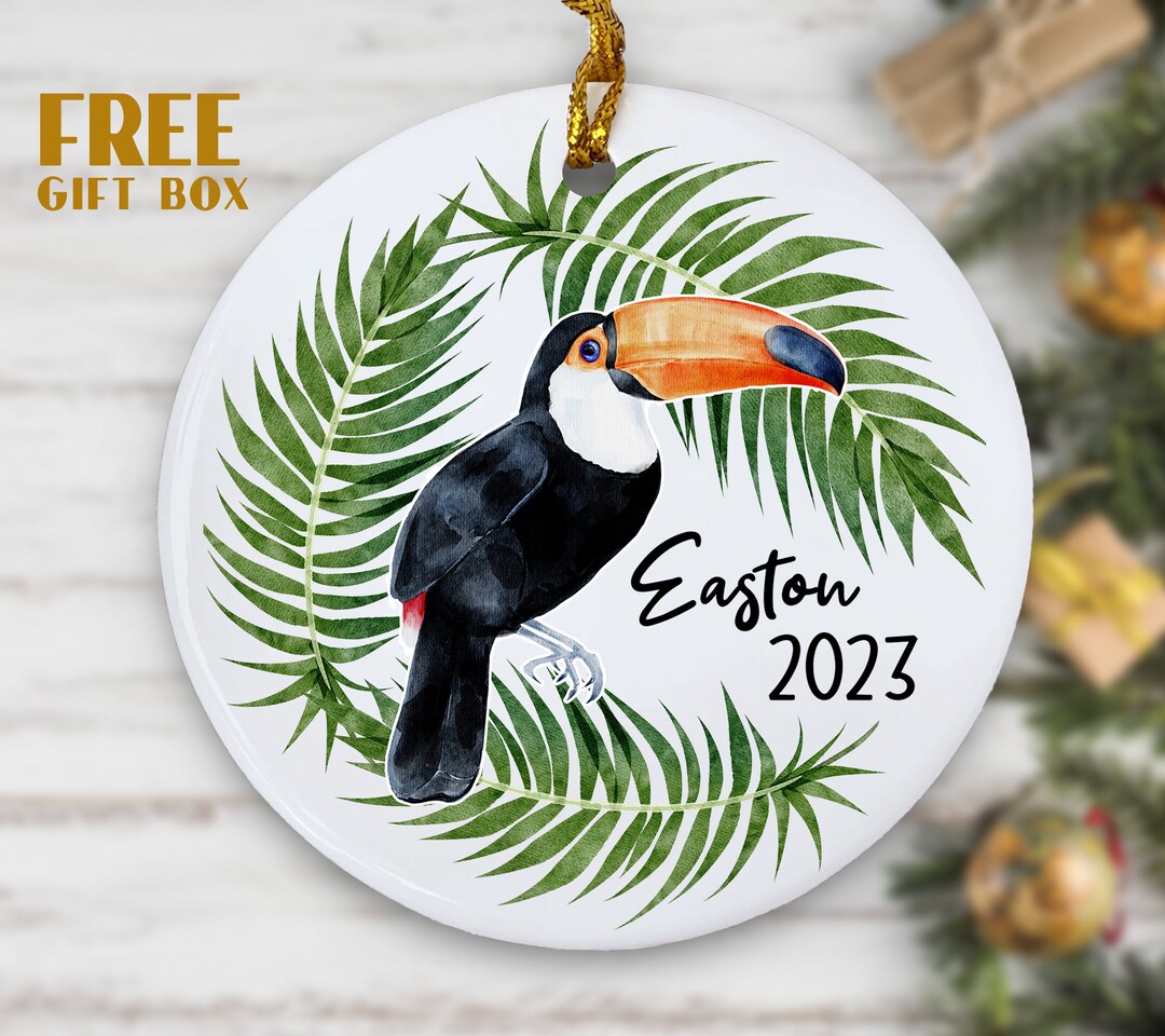 Toucan Ornament, Personalized Kids Ornament, Baby Christmas Ornament ...