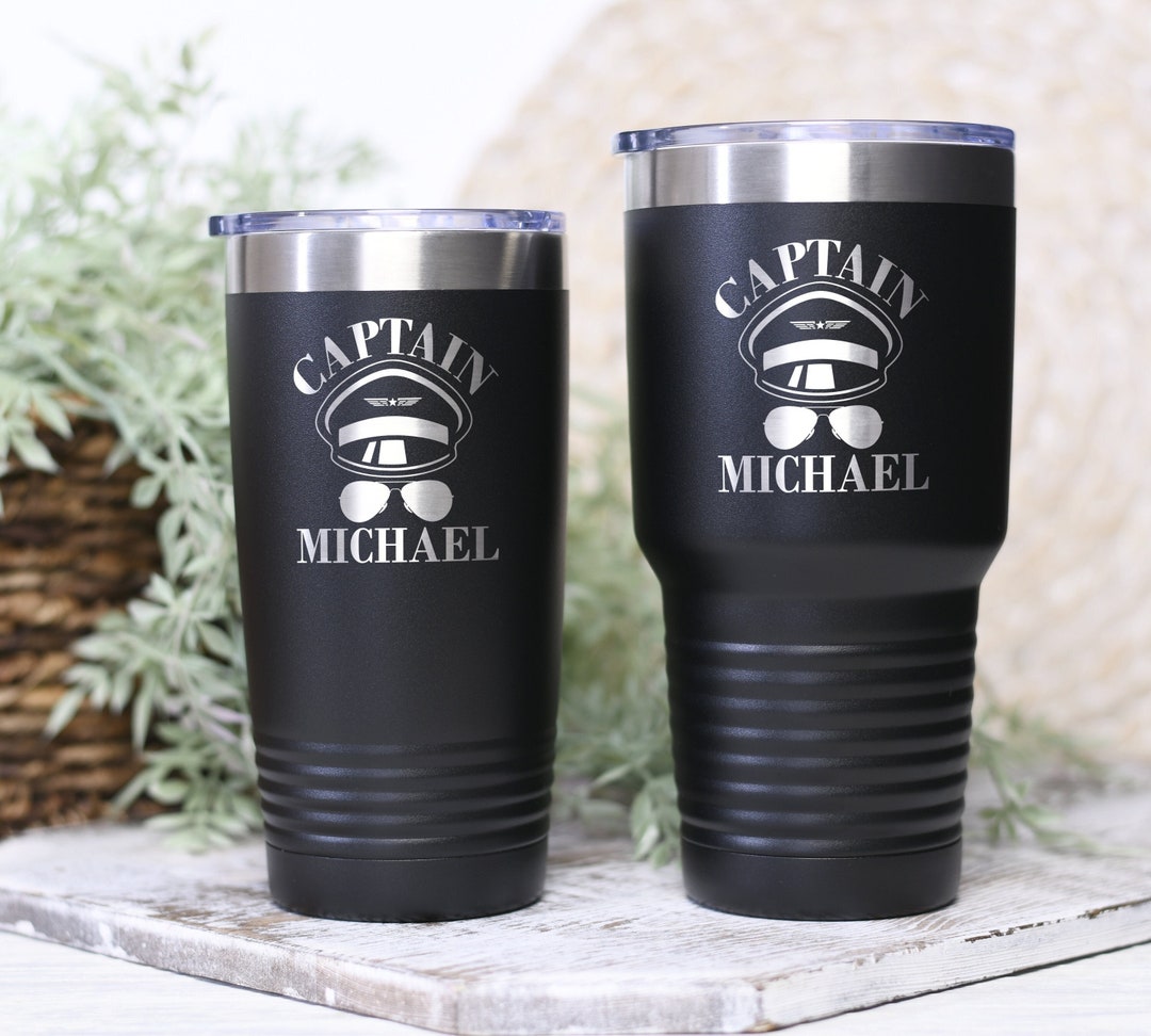 Aviation Captain Tumbler, Personalized Pilot Cup, Airline Captain ...