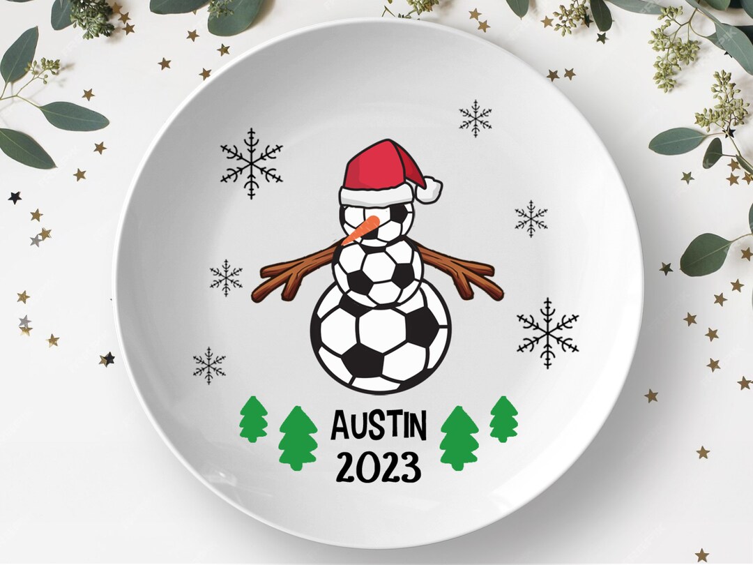 Soccer Plate, Personalized Kids Plate, Boy Plate, Custom Snowman Gift ...