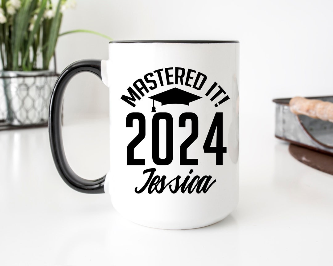 Mastered It 2024 Mug, Masters Degree Mug, Personalization Grad Gift ...