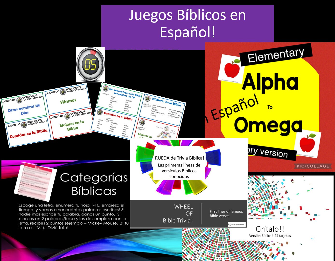 Spanish Religious Bible Games Bundle - 10 Included!! - Etsy