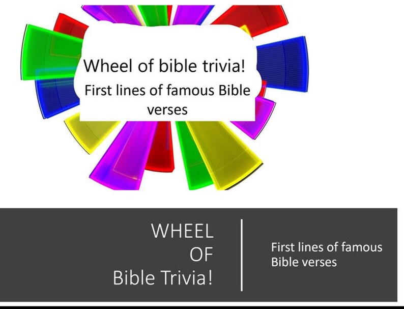 12 Wheel of Bible Trivia Games! Religious Game for Your Kids or Youth ...