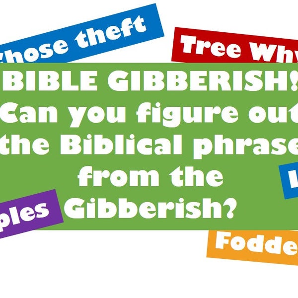Guess the Gibberish Bible Edition - Etsy Canada