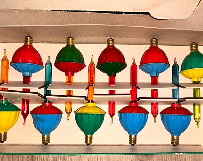 RARE 1940’s PARAMOUNT Bubble Christmas Lights~in Store Display Box Lot ...