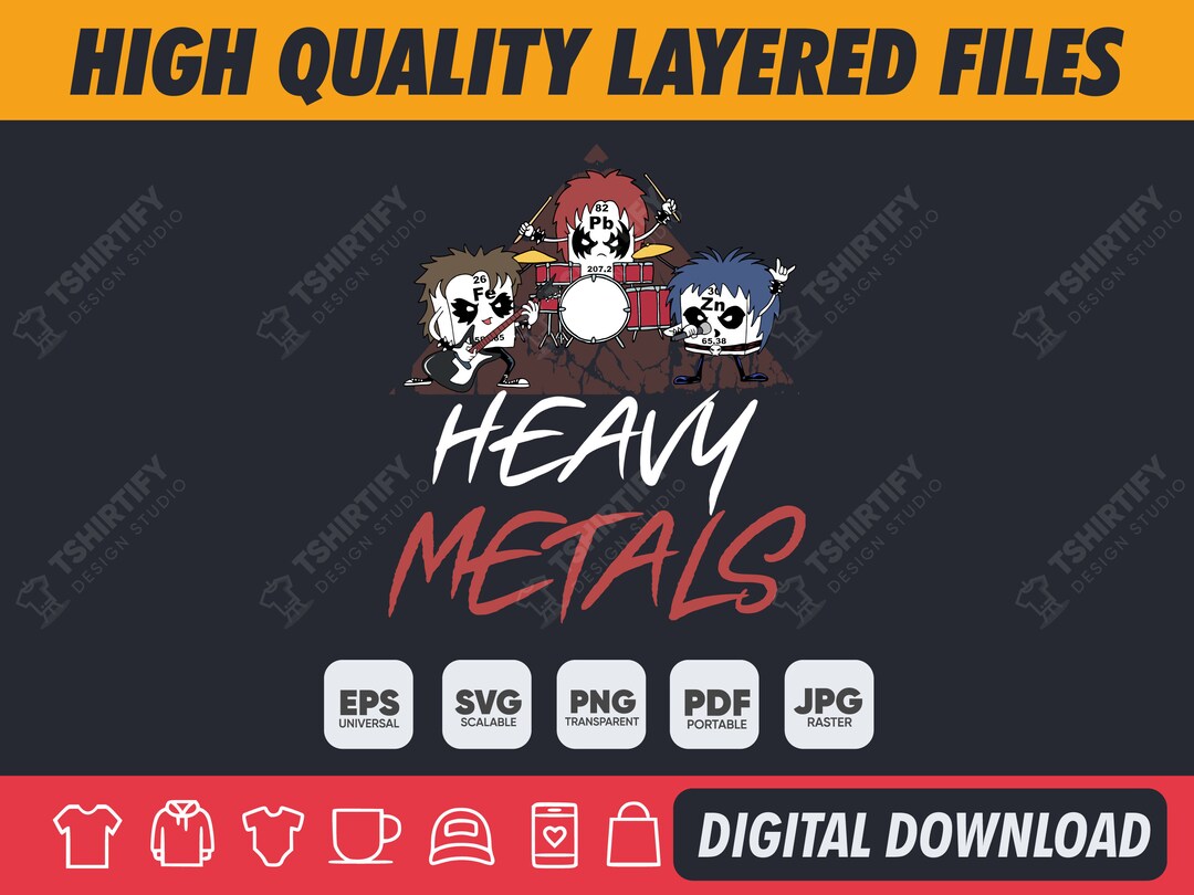 Funny Chemistry Heavy Metal T-shirt Design Sublimation Design Svg ...