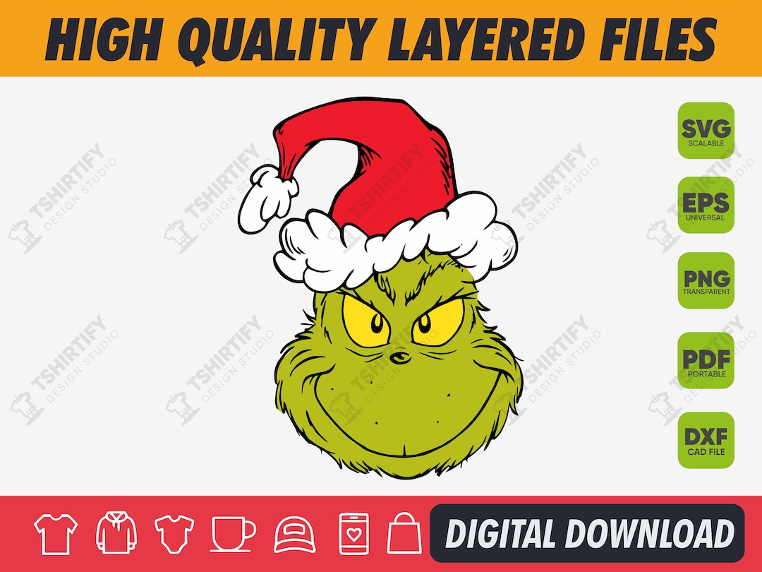 Grinch Christmas Svg, Png, Pdf, Eps, Dxf, Svg Files for Cricut, Cricut ...