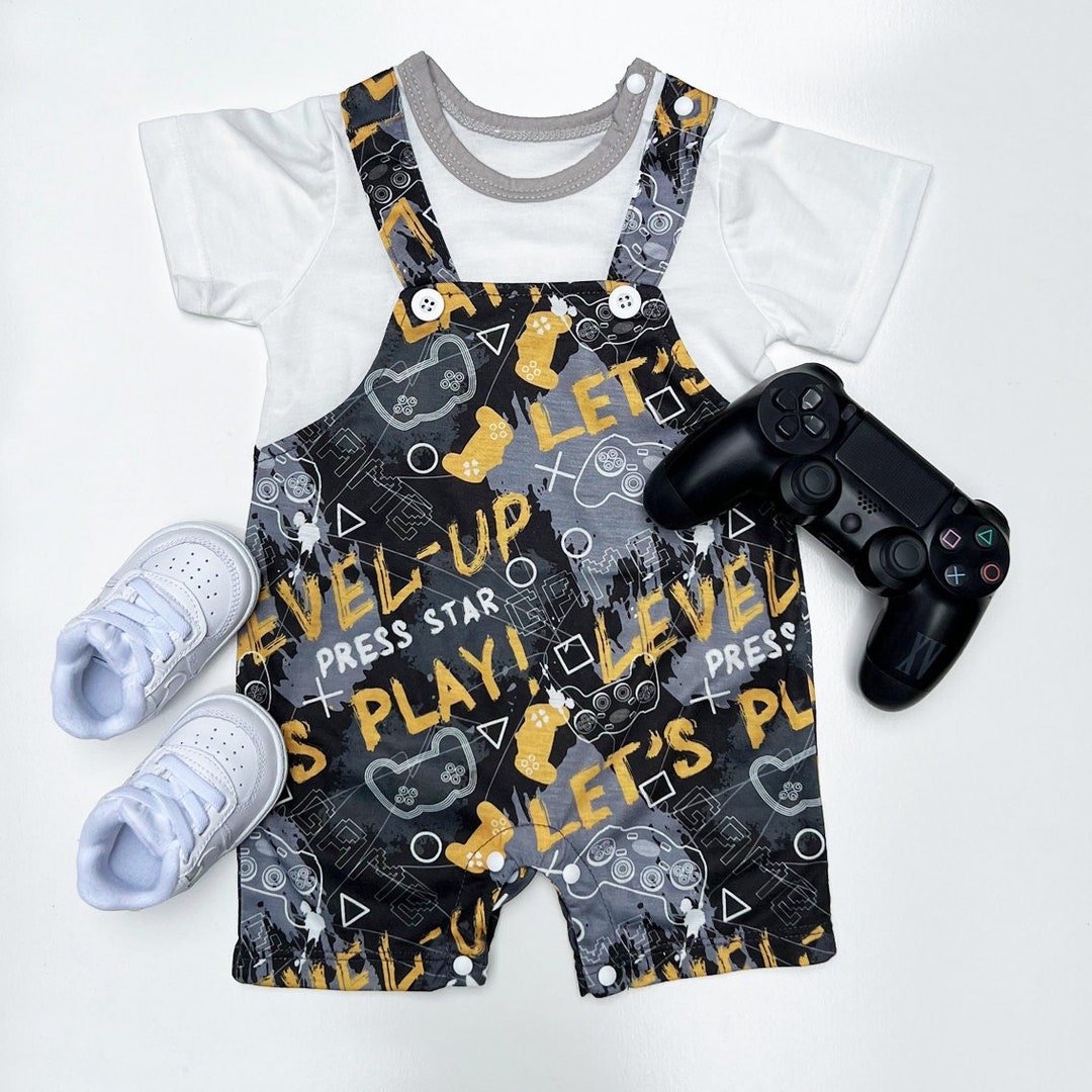 Lets Play Overalls | Gamer Baby | Video Game Anime Bodysuit - Etsy