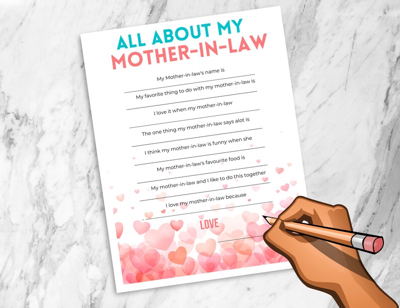 All About Mom Questionnaire Mother's Day Fill-in-the-blank, All About ...