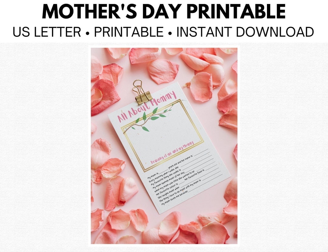 All About My Mom Fill-in-the Blank Printable | Keepsake for Mom and ...