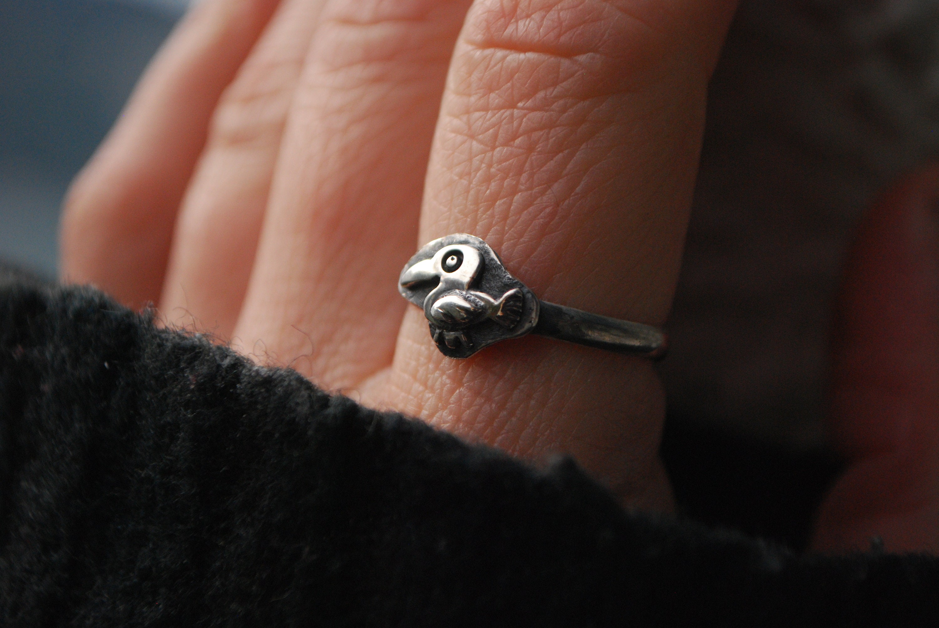 Simple Silver Raven Ring. Crow Jewelry Adjustable Bird Ring. - Etsy