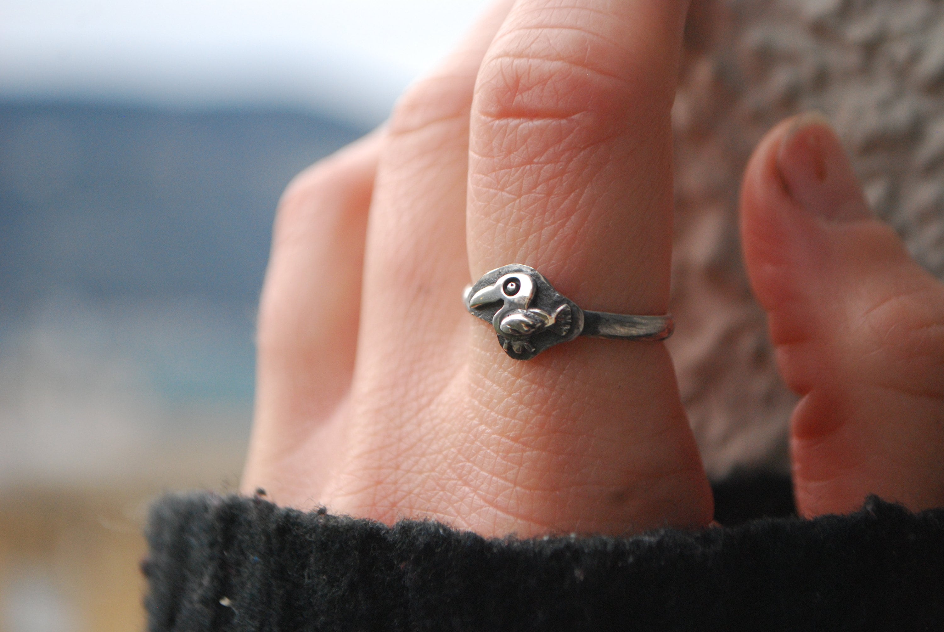 Simple Silver Raven Ring. Crow Jewelry Adjustable Bird Ring. - Etsy