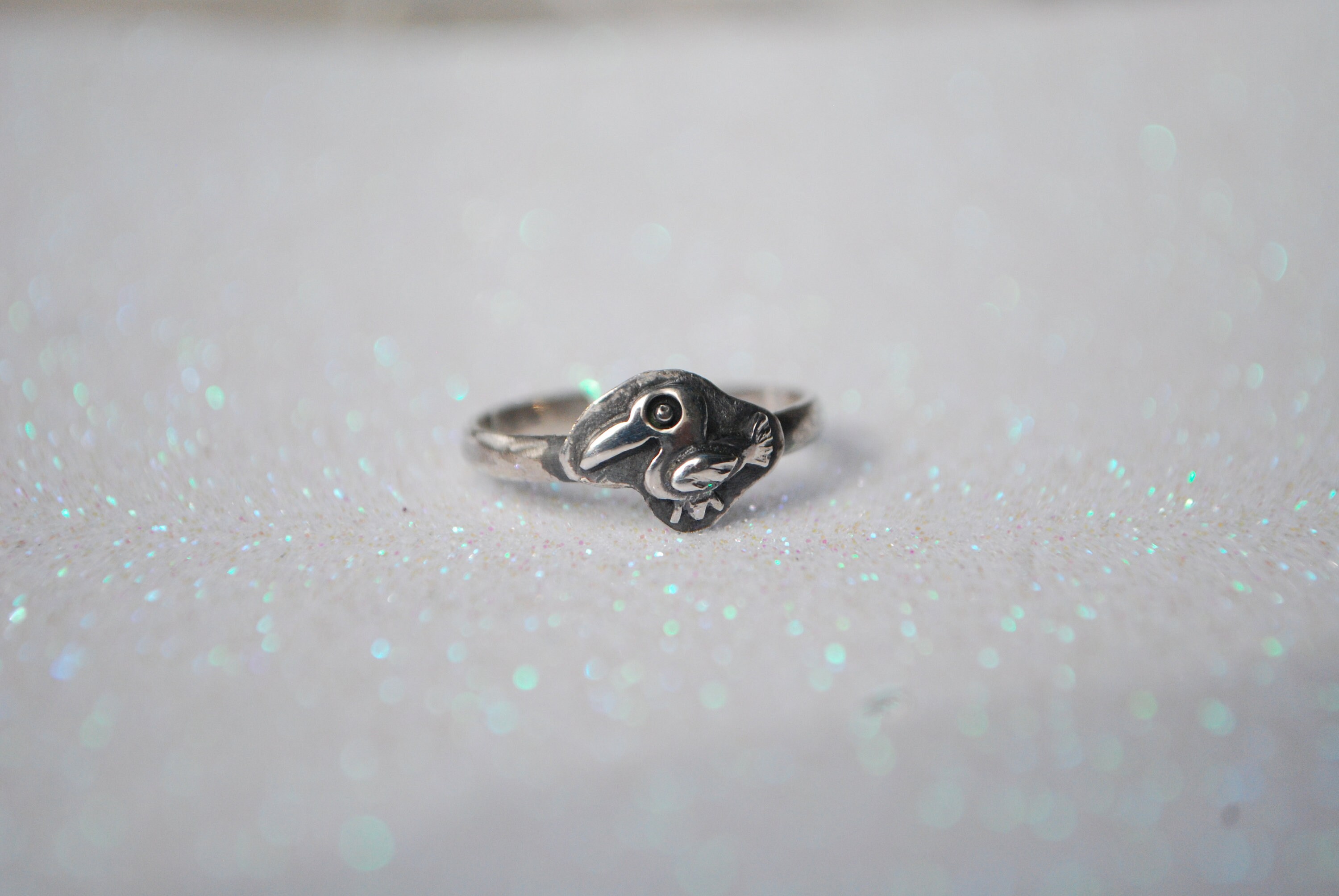 Simple Silver Raven Ring. Crow Jewelry Adjustable Bird Ring. - Etsy