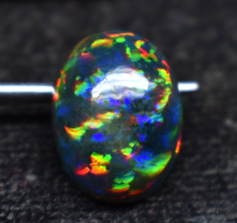 6 CT Honeycomb Black Ethiopian Welo Opal Bright 5/5 Oval Cabochon ...