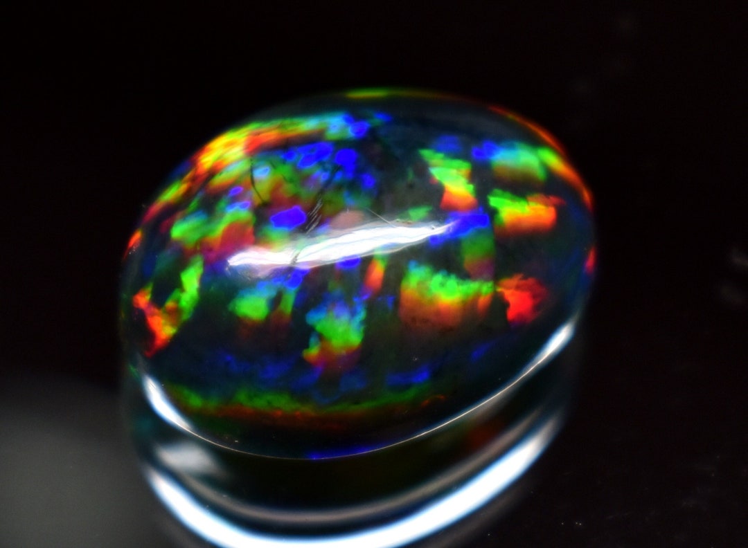 6 CT Honeycomb Black Ethiopian Welo Opal Bright 5/5 Oval Cabochon ...