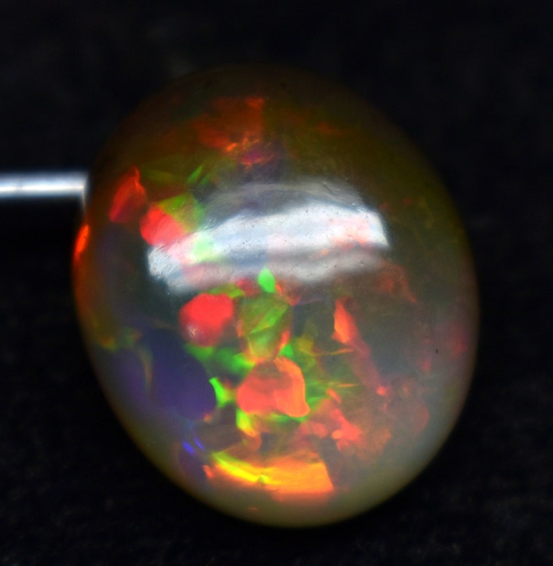 Red Flashy Fire Ethiopian Opal, Oval Cabochon Gemstone (17.6X14.8X6.9 ...