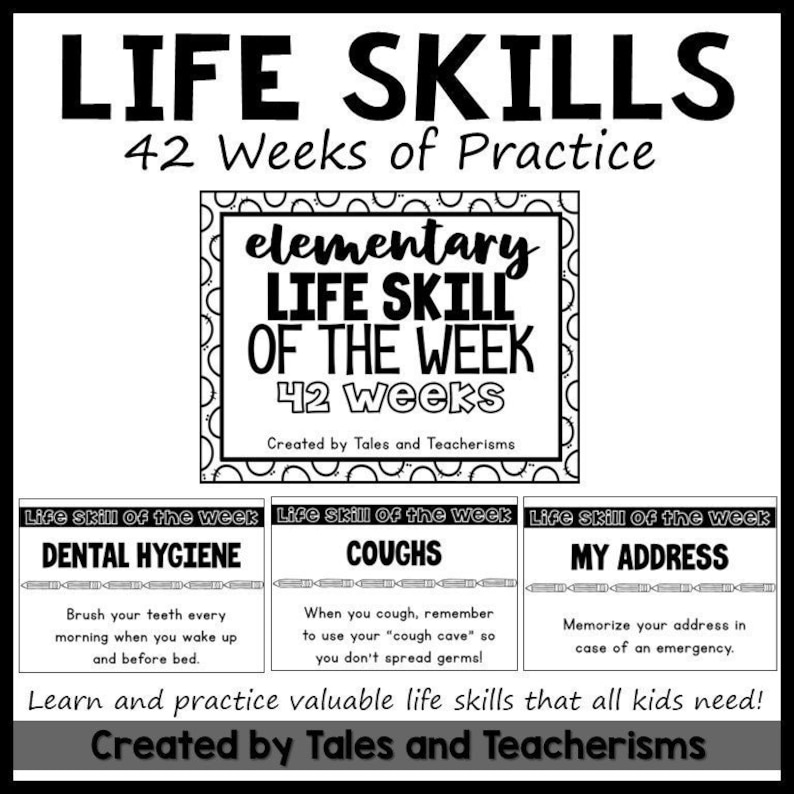 Life Skill of the Week for Elementary Students: 42 Life Skills Posters ...