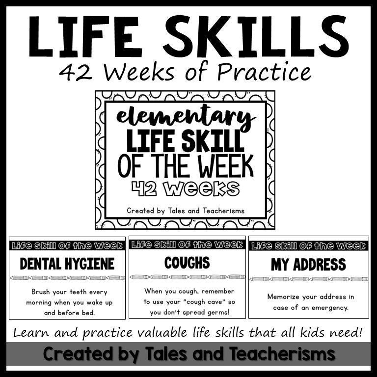 Life Skill of the Week for Elementary Students: 42 Life Skills Posters ...