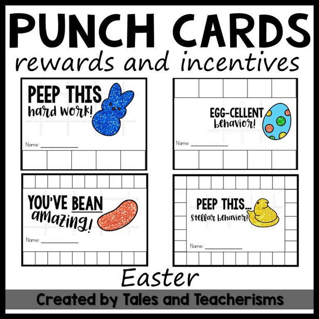 Punch Cards for Rewards and Incentives: Easter Holiday Themed Options - Etsy