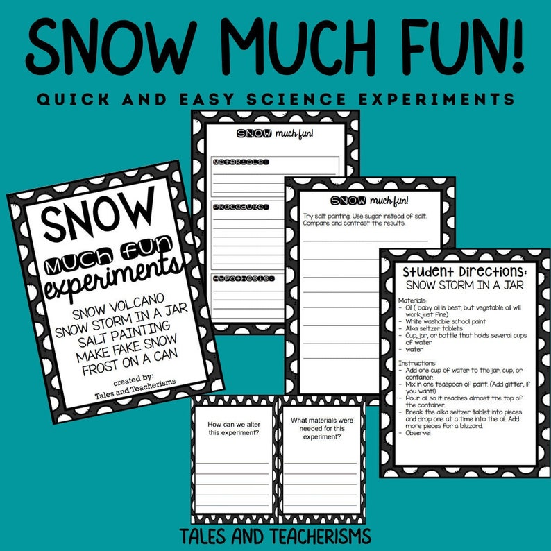 Five Quick and Easy Science Experiments: SNOW Much Fun! Winter STEM ...