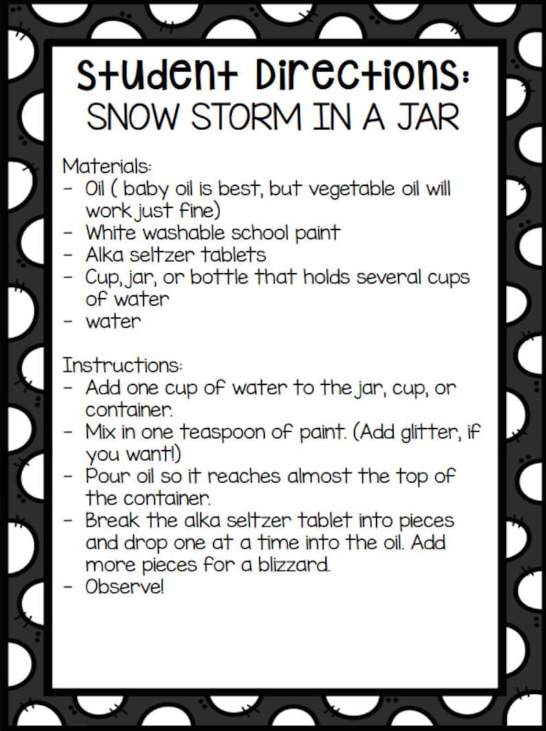 Five Quick and Easy Science Experiments: SNOW Much Fun! Winter STEM ...