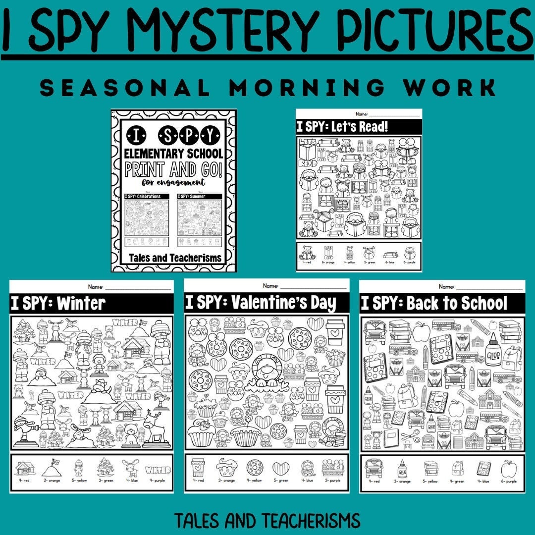I Spy Mystery Pictures - Morning Work, Holidays, Early Finishers ...