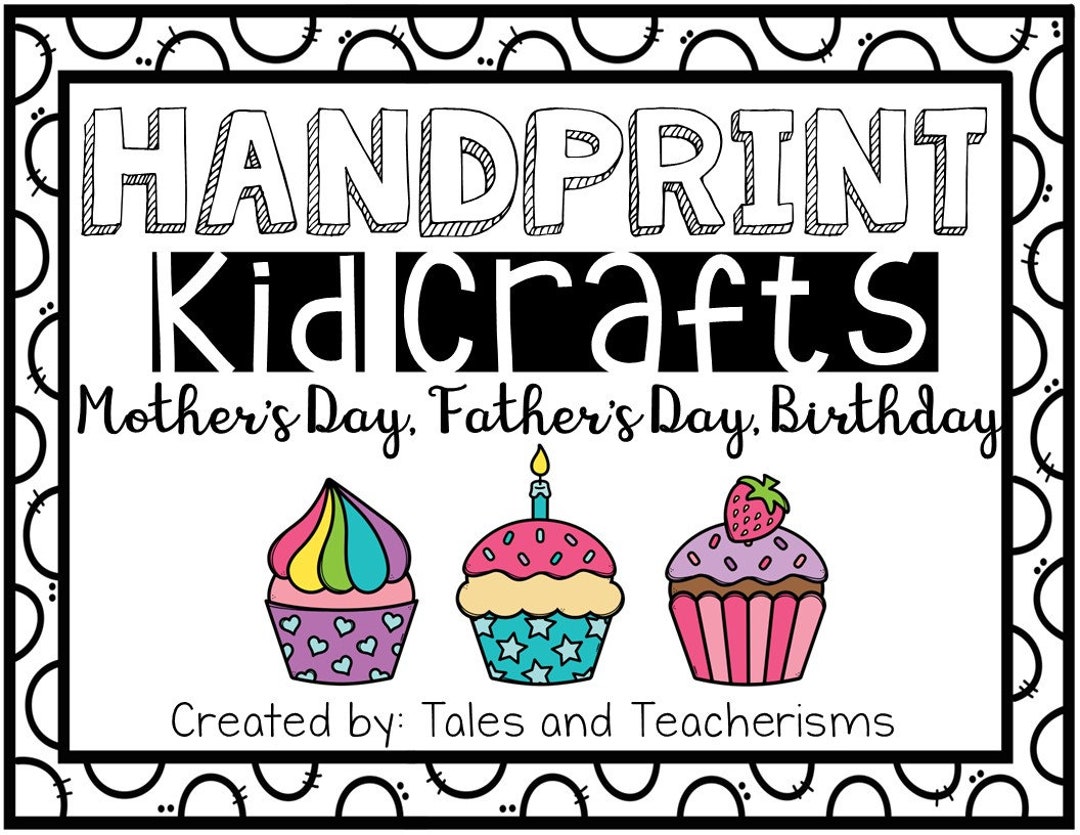 Cupcake Handprint Art: DIY Birthday Card Keepsake (PDF) - Etsy