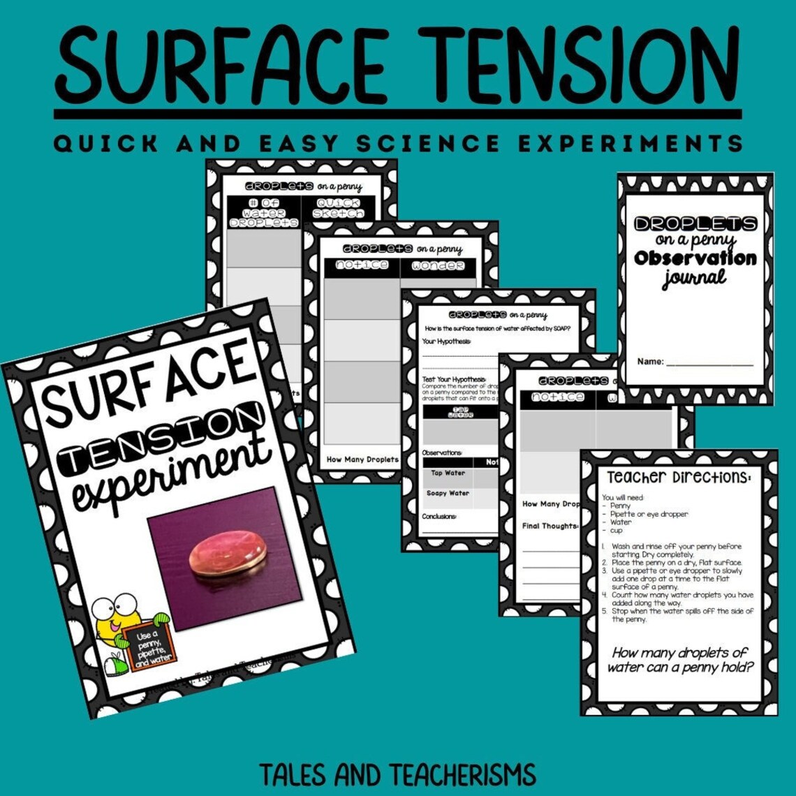 Quick and Easy Science Experiment: STEM Surface Tension on a Penny - Etsy