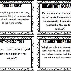 St. Patrick's Day Minute to Win It Challenges - Task Cards and Display ...