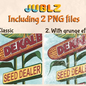 Retro Corn Seed Company Sign PNG: Grunge Farm Design (digital Download ...