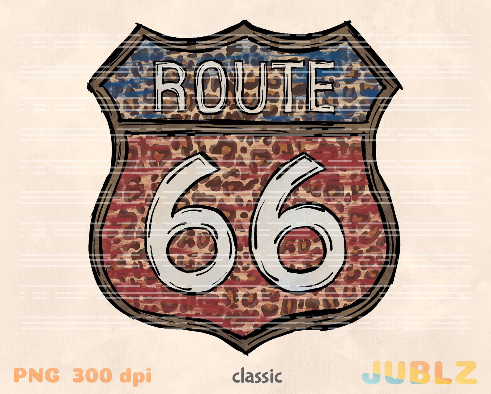 Route 66 PNG Western Png Designs Leopard Print Boho Png - Etsy