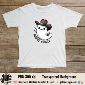 Howdy Ghouls Png, Cute Cowboy Halloween Ghost Png, Vintage Ghost Png ...