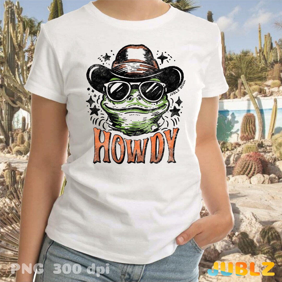 Funny Frog Cowboy Png, Howdy Frog Png, Western Style Cowboy Frog ...