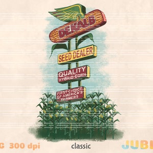 Retro Corn Seed Company Sign PNG: Grunge Farm Design (digital Download ...