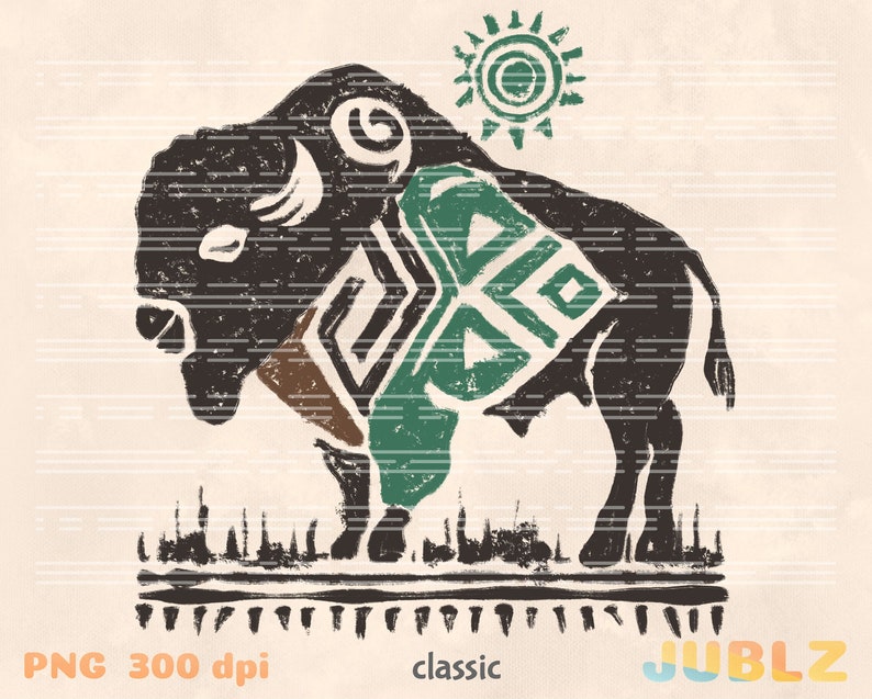 Buffalo PNG Aztec Png Bison PNG Western PNG Vintage Rodeo - Etsy