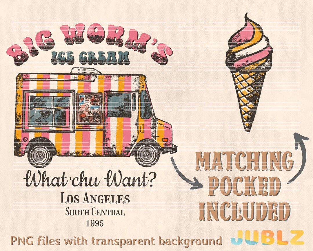 Big Worm Ice Cream Truck PNG: 90s Movie Design (digital Download) - Etsy