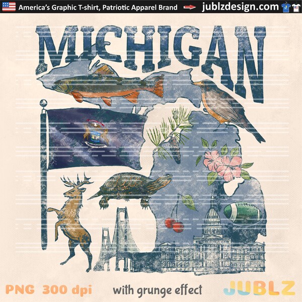 Michigan State Clipart - Etsy