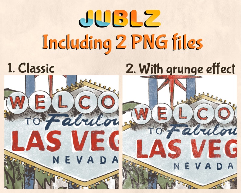 Vintage Las Vegas Sign PNG: Grunge Sublimation Design (digital Download ...