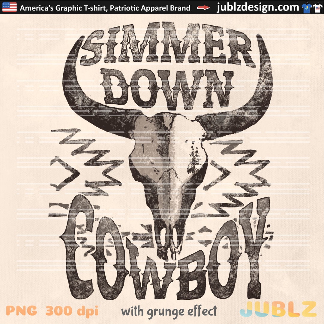 Simmer Down Cowboy PNG: Retro Rodeo Sublimation (300dpi) - Etsy