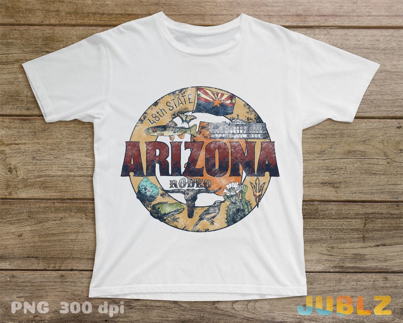 Arizona State Png Arizona Retro Png Arizona Symbols Design - Etsy